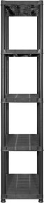 Úložný regál 5patrový černý 284 x 38 x 170 cm plast 3059860