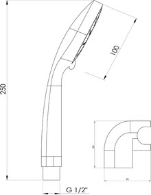 Aqualine Aqualine, ERICA sprchová souprava, otočný držák, chrom, 11454