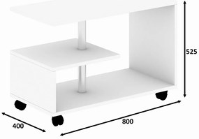 Designový konferenční stolek Abeba 80 cm bílý