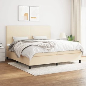 Box spring postel s matrací krémová 120x190 cm textil