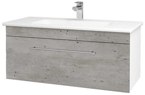 Dřevojas Koupelnová skříň ASTON SZZ 100 Varianta: N01 Bílá lesk / Úchytka T02 / D01 Beton