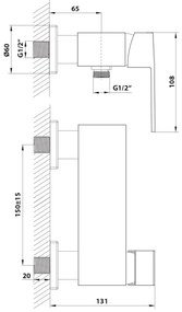 Sapho LATUS nástěnná sprchová baterie, chrom 1102-31