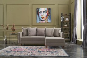 Atelier del Sofa Rohová sedací souprava Aydam Right - Cream, Krémová