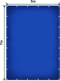 JAGO Plachta 650 g/m², hliníková oka, modrá, 5 x 7 m
