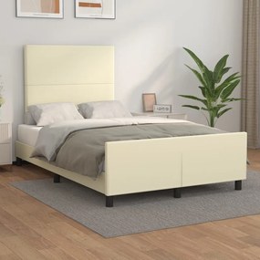 Rám postele s čelem krémový 120x200 cm umělá kůže 3125441
