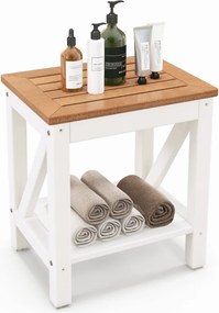 Costway Sprchová lavice, koupelnová s policí, pojme až 150 kg. Vodotěsná