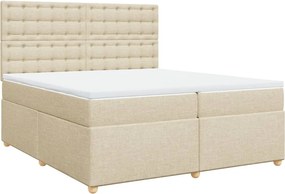 Box spring postel s matrací krémová 200x200 cm textil 3293706