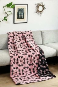 Unia - Cotton Cloud Bavlněná akrylová přikrývka 150x200 1706/1 pampeliška růžová pudrově šedá grafitová přehoz na postel s třásněmi