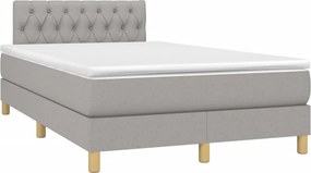 Box spring postel s matrací světle šedá 120x190 cm textil 3269793