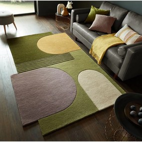Flair Rugs, Kusový koberec Abstract Lozenge Green/Multi, 120x180, vícebarevná, chodba / předsíň