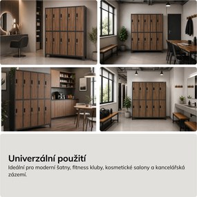 Šatní skříň 10-dveřová, antracit/ořech, 1360x1720x450 mm: BARTEK Eco Design