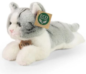 Rappa Plyšová kočka ležící šedá 20 cm ECO-FRIENDLY
