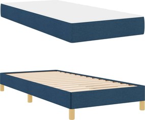 Postel s boxspringem s matrací Modrá 90 x 200 cm textil 3398541