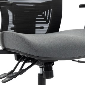 Ergonomická kancelářská židle MERTON - šedá síťovina