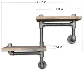 Nástěnná police BORURAF 30x55 cm smrk