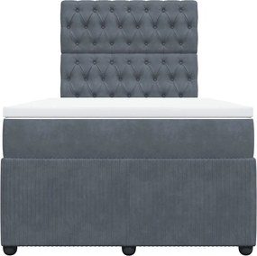 Box spring postel s matrací tmavě šedý 120x190 cm samet 3294593