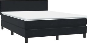 Box spring postel s matrací a LED černá 160x210 cm samet 3316697