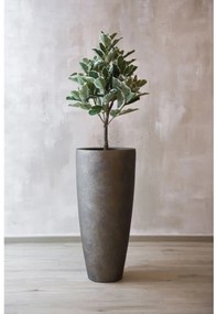 Květináč CITY, sklolaminát, výška 80 cm, hnědá/šedá