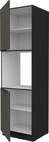 ARIA pe | vysoká skříňka 60 DP-210 2F na vestavnou troubu | 60 cm | ANTI FINGERPRINT povrch | černá/šedá grafit