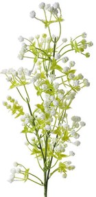Dekorace zelená umělá rostlina s bílými kvítky - 10*10*70 cm