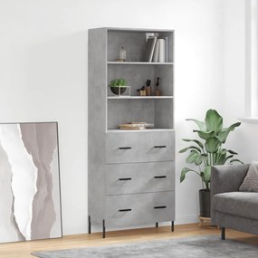Skříň highboard betonově šedá 69,5x34x180 cm kompozitní dřevo