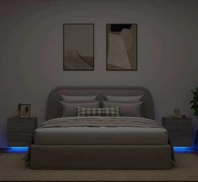 vidaXL Noční stolky s LED osvětlením 2 ks kompozitní dřevo [836740] Barva: šedá sonoma