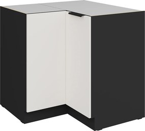 ARIA wb | dolní skříňka 90x90 DN 2F rohová s policí | 90x90 cm | černá/bílá