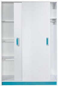 Šatní skříň s posuvnými dveřmi TRAFIKO 14 Domel 120/189/60 barva: bílý mat/šedý mat