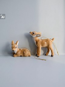 Sinsay - Vánoční ozdoby ve tvaru srnčat 2 pack - vícebarevná