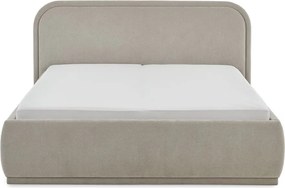 Béžová čalouněná dvoulůžková postel s úložným prostorem s roštem 160x200 cm Soma – Meise Möbel