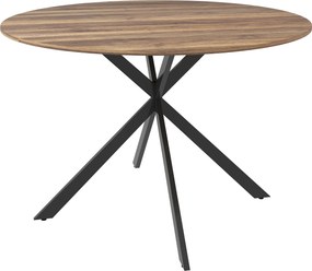 HOMCOM Kulatý Stůl pro 4 Osoby s Ocelovou Rámem Ø120x75 cm Tmavě Hnědý