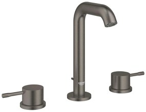 Grohe Essence - Umyvadlová baterie s výpustí, 3-otvorová instalace, kartáčovaný Hard Graphite 20296AL1
