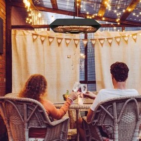 Outsunny Infračervený zářič 2000 wattový topný zářič s dálkovým ovládáním 3 stupně vytápění ochranný obal LED indikace IP45 tepelné záření terasový z…