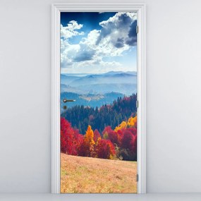 Fototapeta na dveře - Barevná podzimní krajina (95x205cm)
