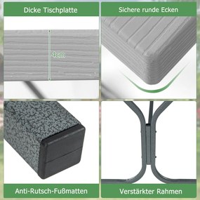 Costway Sada pivního stanu s HDPE stolní deskou a otvorem na deštník odolný