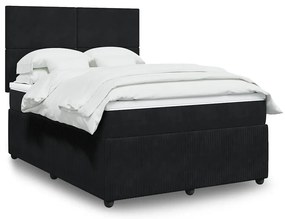 Box spring postel s matrací černá 160x200 cm samet 3292378