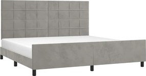 Rám postele bez matrace světle šedý 200 x 200 cm samet 3125775