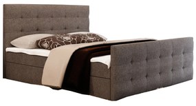 Manželská postel Boxspring 140 cm Milagros Comfort 2 (šedá) (s matrací a úložným prostorem). 1056179