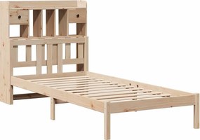 Postel s knihovnou bez matrace 90 x 190 cm masivní borovice 3322327