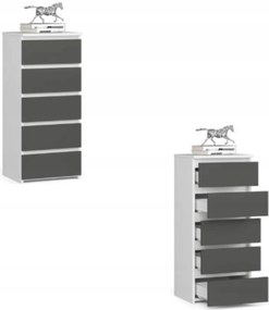 Komoda skříňka 40 cm CL5 bílá-grafit Akd