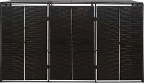 Přístřešek na tři popelnice černý 207 x 80 x 117 cm polyratan 319862