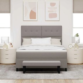 Postel s boxspringem s čelo Taupe 140 x 190 cm textil 3344069