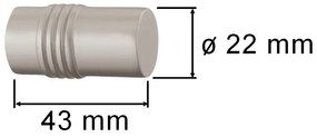 GARNÝŽE-HEBR Garnýž rýhovaná Cylinder double chrom mat dvojitá 150 cm