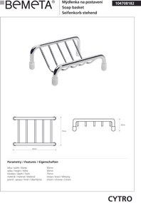 Bemeta Design CYTRO: Mýdlenka, na postavení -