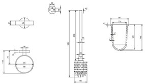 Villeroy & Boch TVA15101600061 - Nástěnná WC štětka ELEMENTS sklo/lesklý chrom