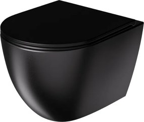UPTrend Závěsný WC komplet bez příruby CANEO VORTEX TR2196DF‑U18 včetně Soft-Close sedátka, černá mat