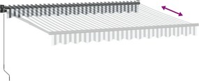 Zatahovací markýza antracitová a bílá 3,5x2,5 m textil a hliník 3216109
