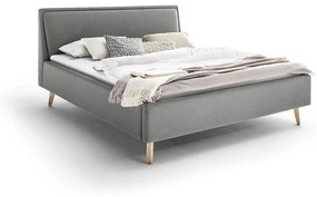 Čalouněná postel deria 140 x 200 cm světle šedá MUZZA