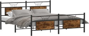 Kovový rám postele bez matrace kouřový dub 160 x 200 cm 3325092