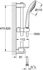 Grohe Euphoria - Sprchová souprava 110 s tyčí | 3 proudy | chrom